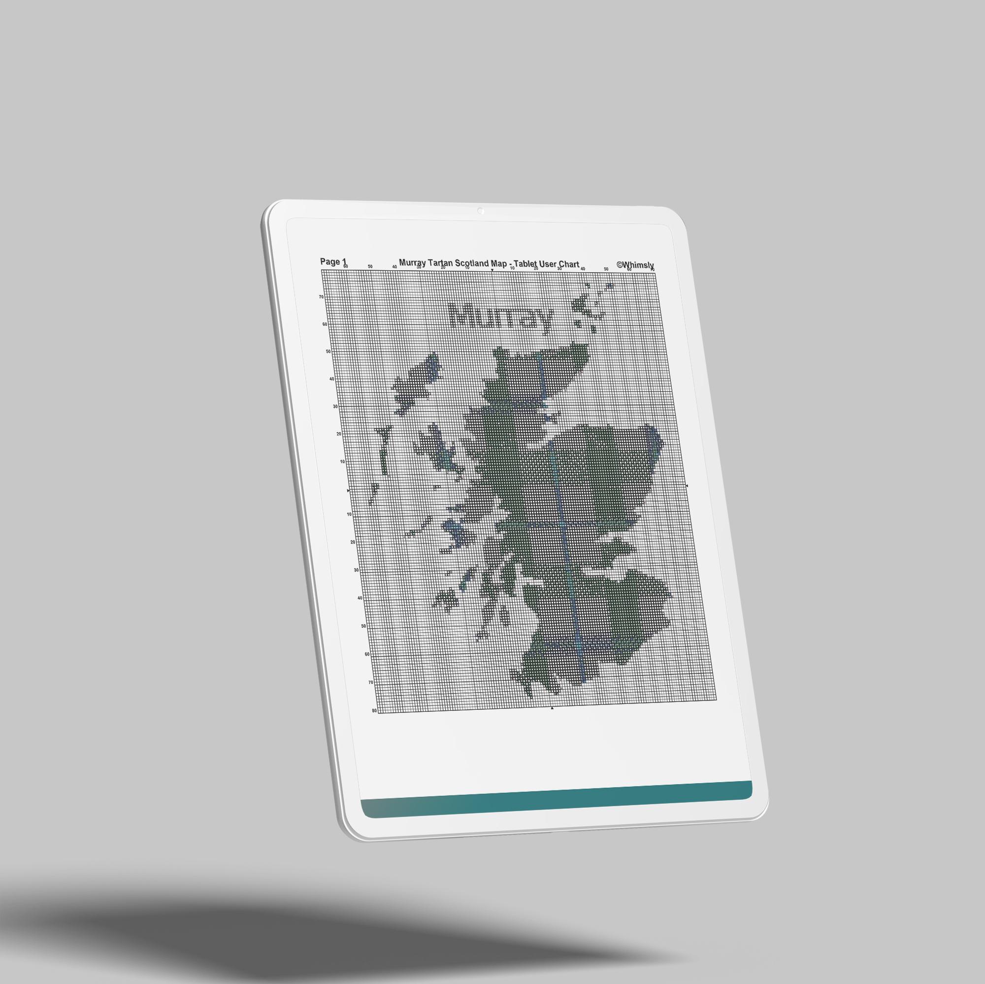 Scotland Map With Murray Scottish Clan Tartan Cross Stitch Pattern ...
