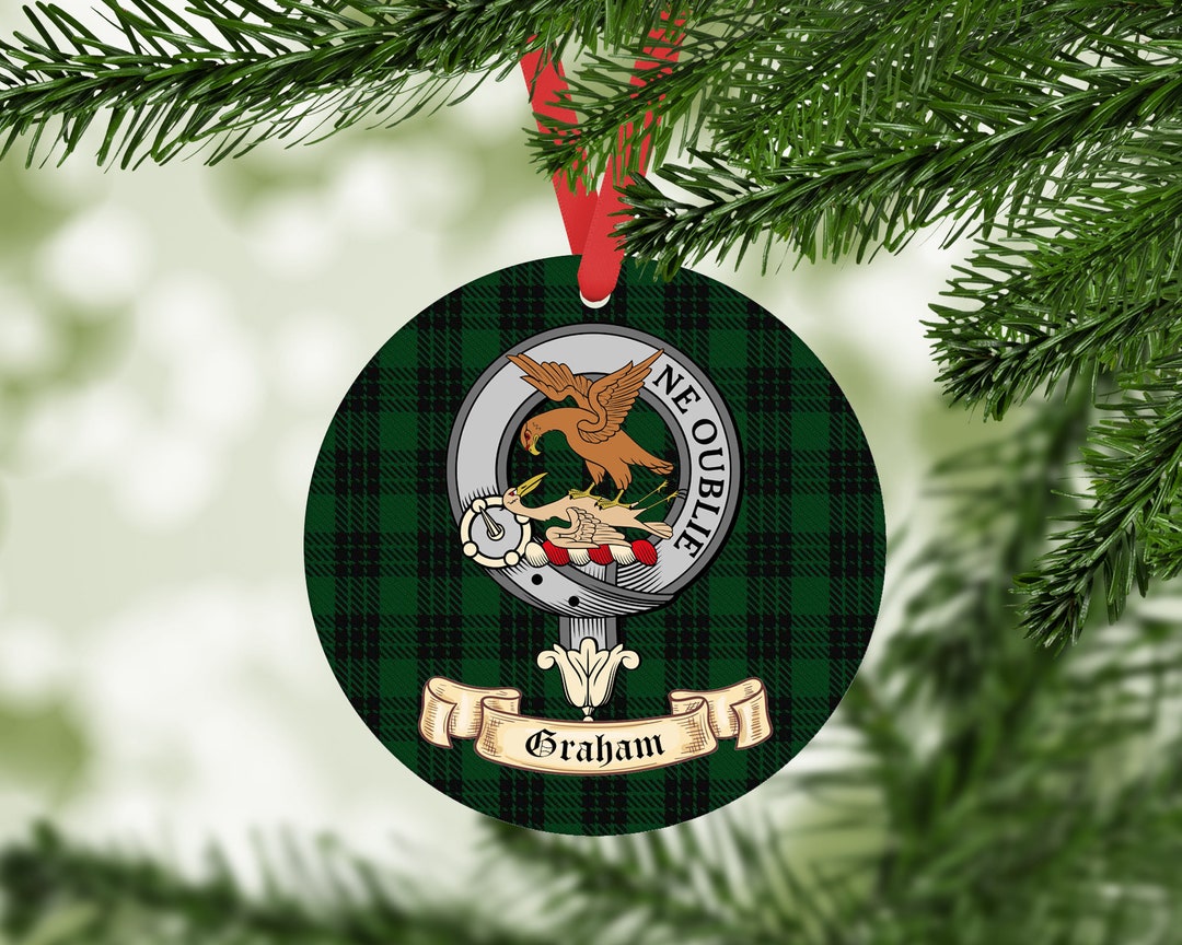 Graham Scottish Clan Gift. Acrylic Tree Ornament Printed With Graham ...