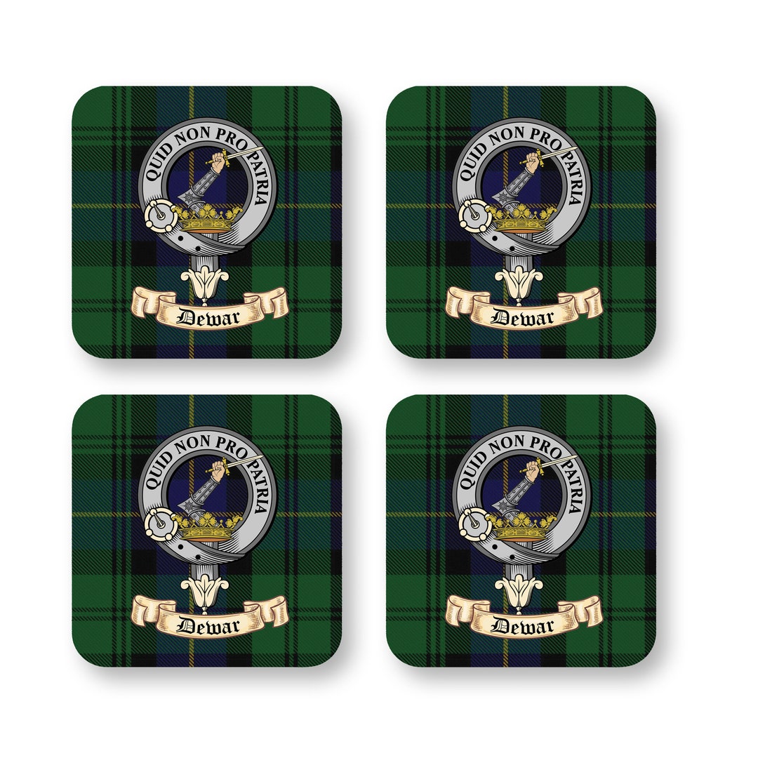 Dewar Scottish Clan Coaster Gift Set - Set of Four - Etsy