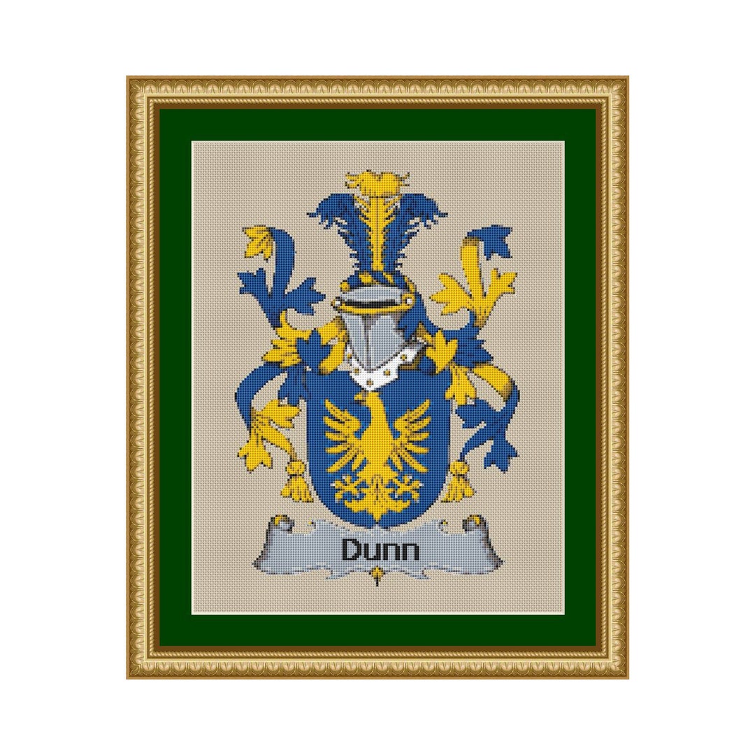 Dunn Family Name Coat of Arms Cross Stitch Pattern - Etsy