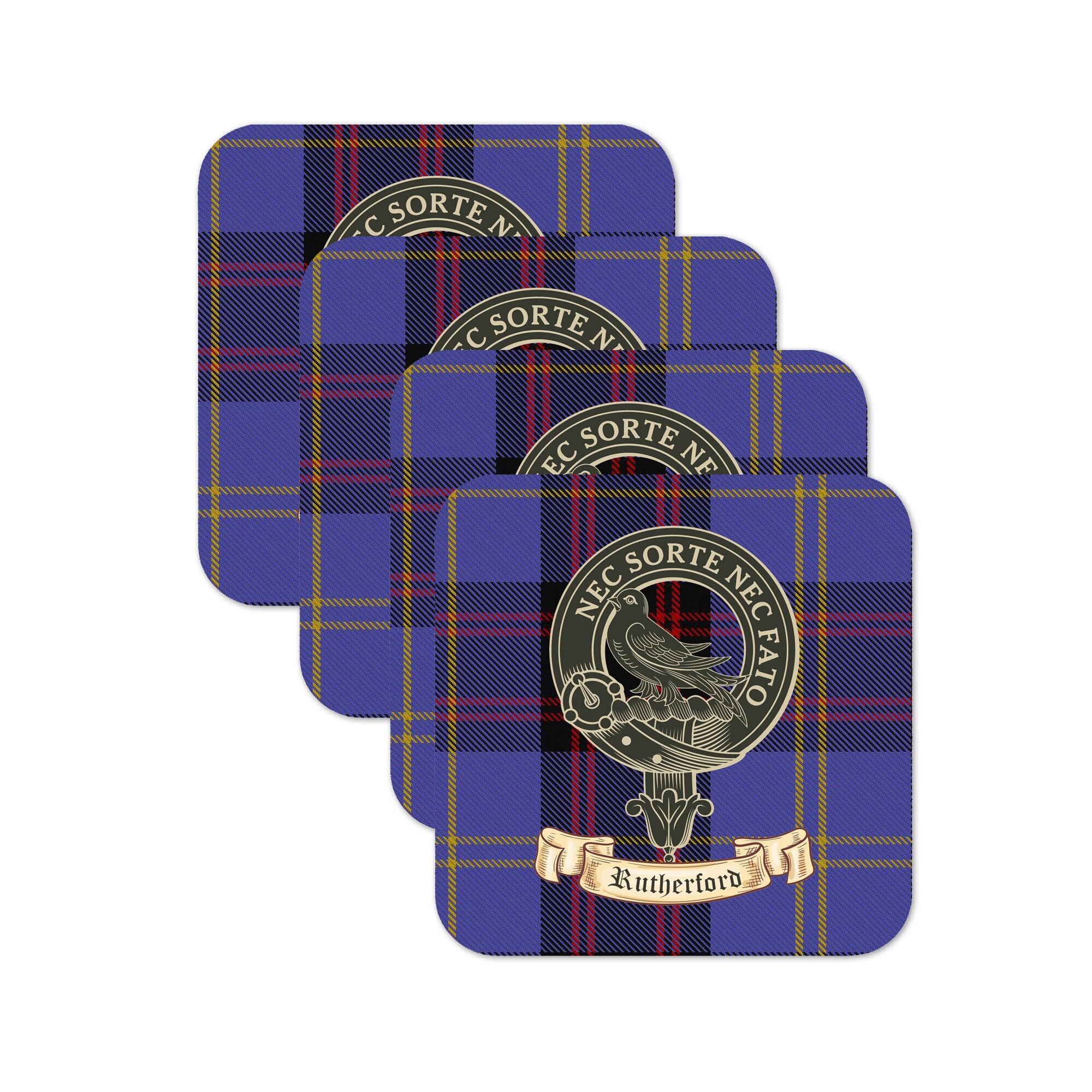 Rutherford Scottish Clan Coaster Gift Set Set of four | Etsy