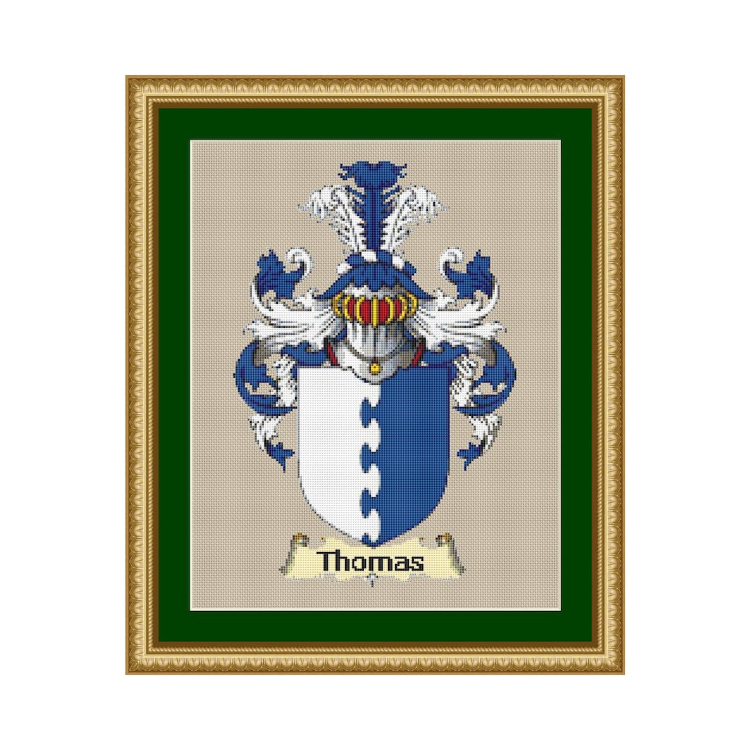 Thomas Family Name Coat of Arms Cross Stitch Pattern - Etsy
