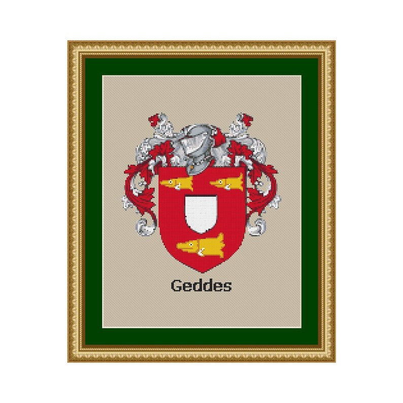 Geddes Scottish Clan Coat of Arms Cross Stitch Pattern - Etsy