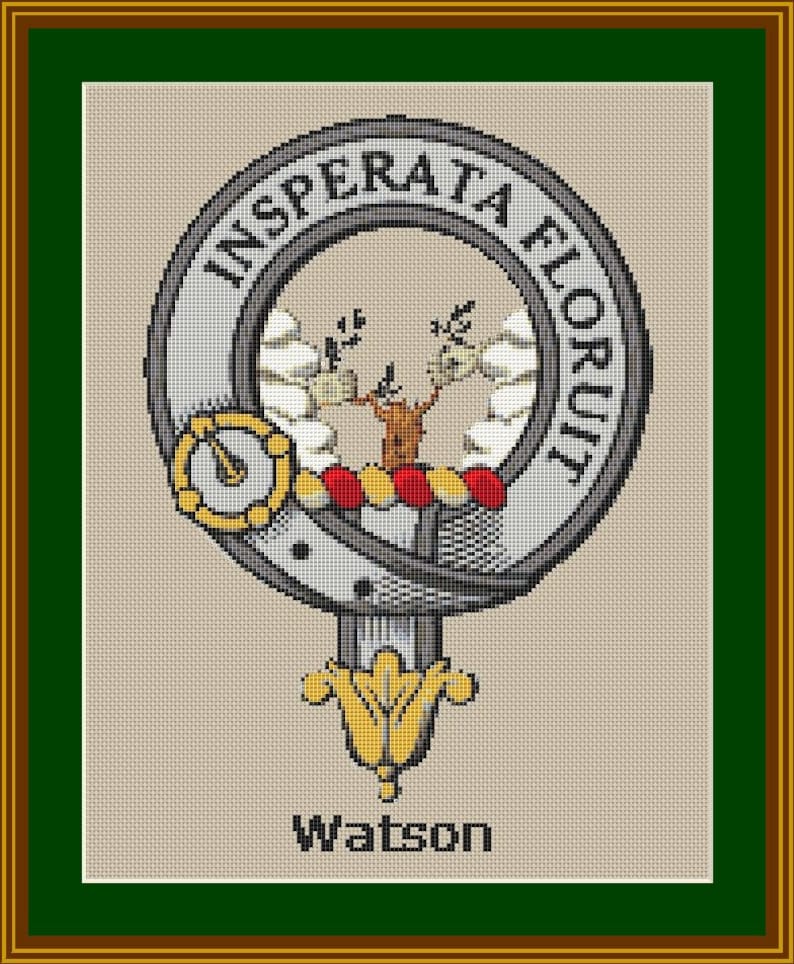 Watson Scottish Clan Crest Cross Stitch Pattern Download - Etsy