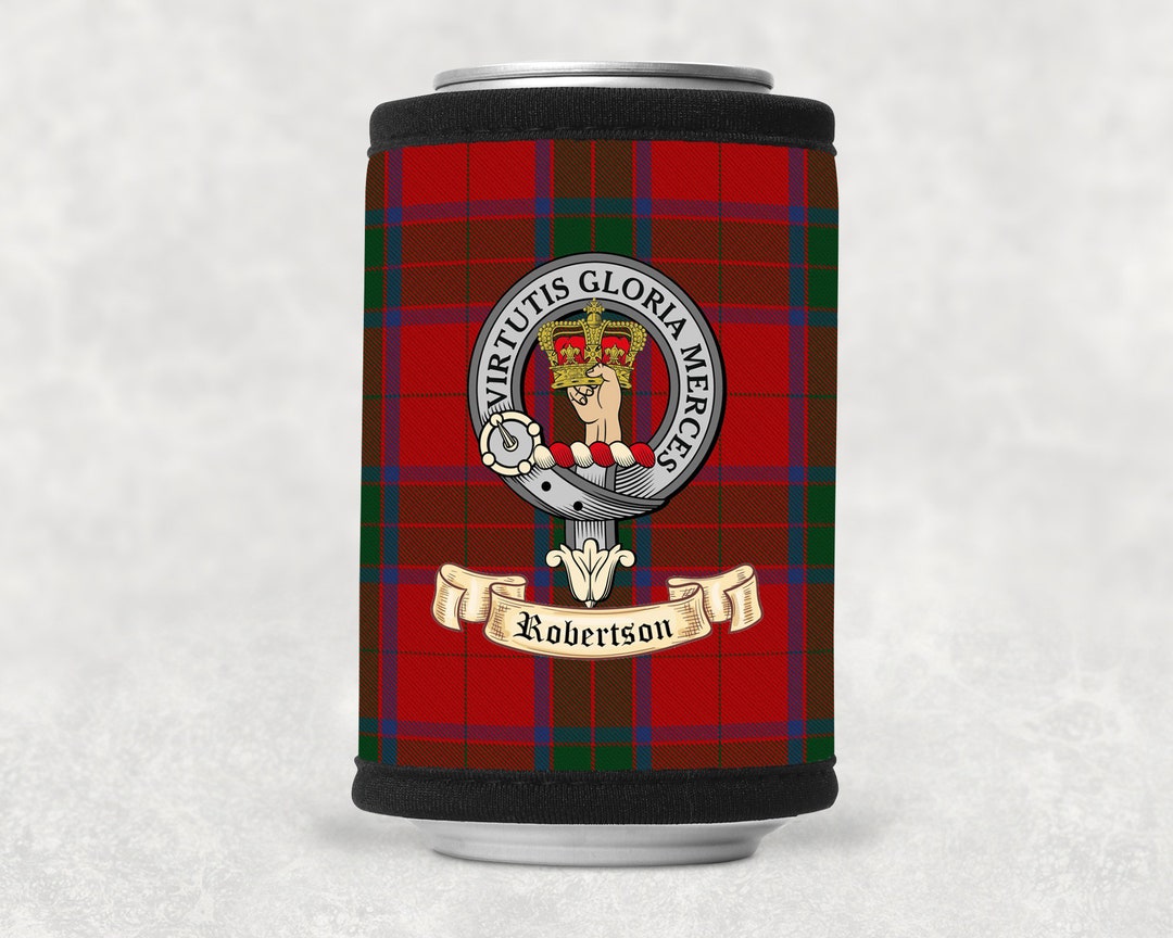 Robertson Clan Crest Drink Coolie: Scottish Tartan Beverage Can Wrap - Etsy