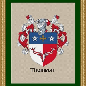 Thomson Scottish Clan Coat of Arms Cross Stitch Pattern - Etsy