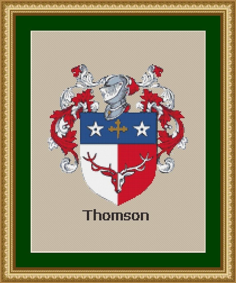 Thomson Scottish Clan Coat of Arms Cross Stitch Pattern - Etsy