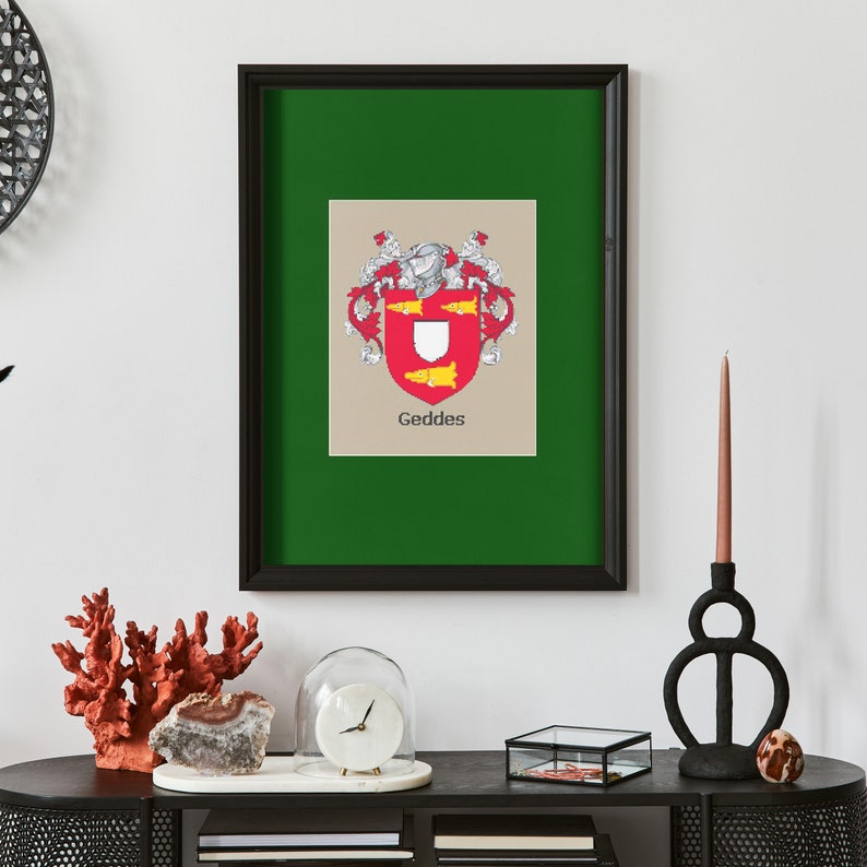 Geddes Scottish Clan Coat of Arms Cross Stitch Pattern - Etsy