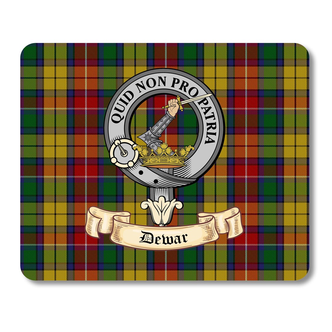 Dewar Scottish Clan Crest Mouse Pad: Tartan Heritage Gift - Etsy