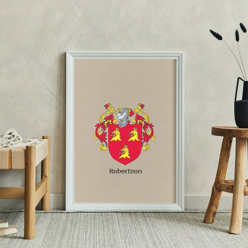 Robertson Scottish Clan Coat of Arms Cross Stitch Pattern - Etsy