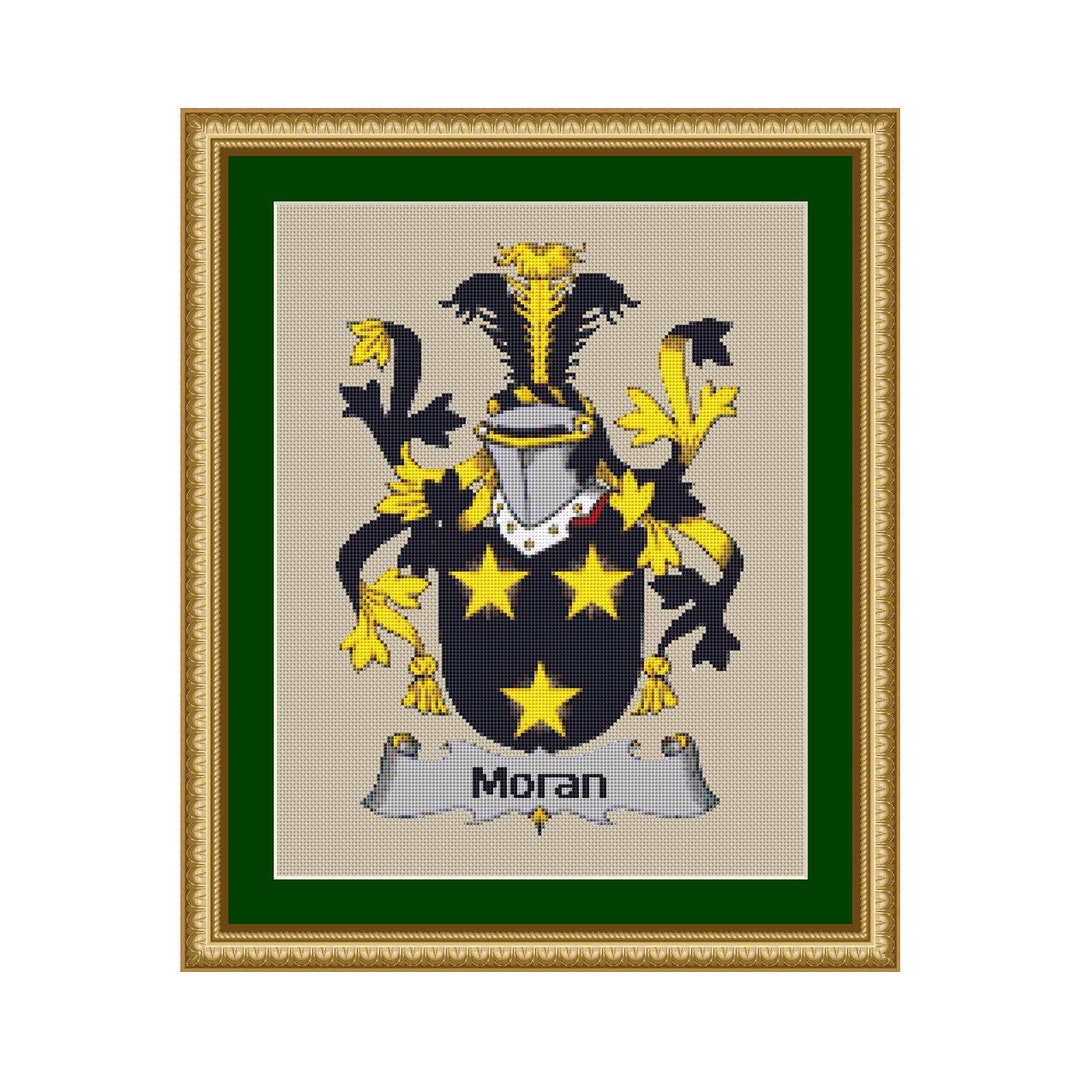 Moran Family Name Coat of Arms Cross Stitch Pattern - Etsy