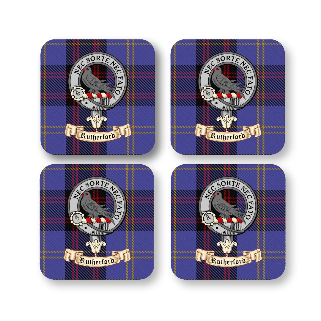 Rutherford Scottish Clan Coaster Gift Set - Set of Four - Etsy