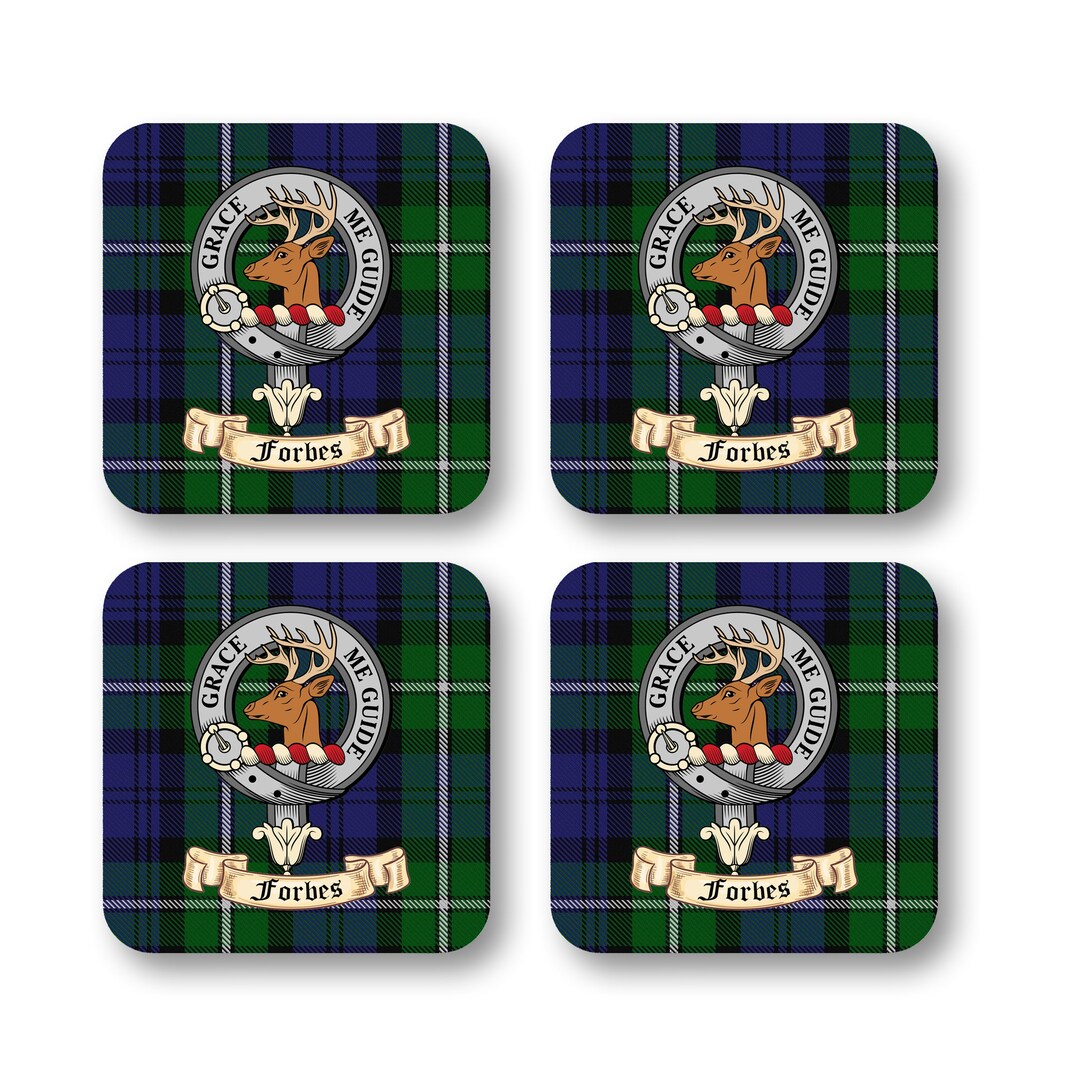 Forbes Scottish Clan Coaster Gift Set - Set of Four - Etsy