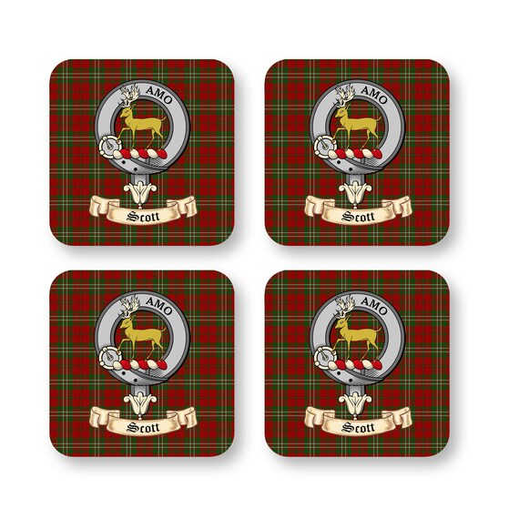 Scott Scottish Clan Coaster Gift Set Set of Four | Etsy