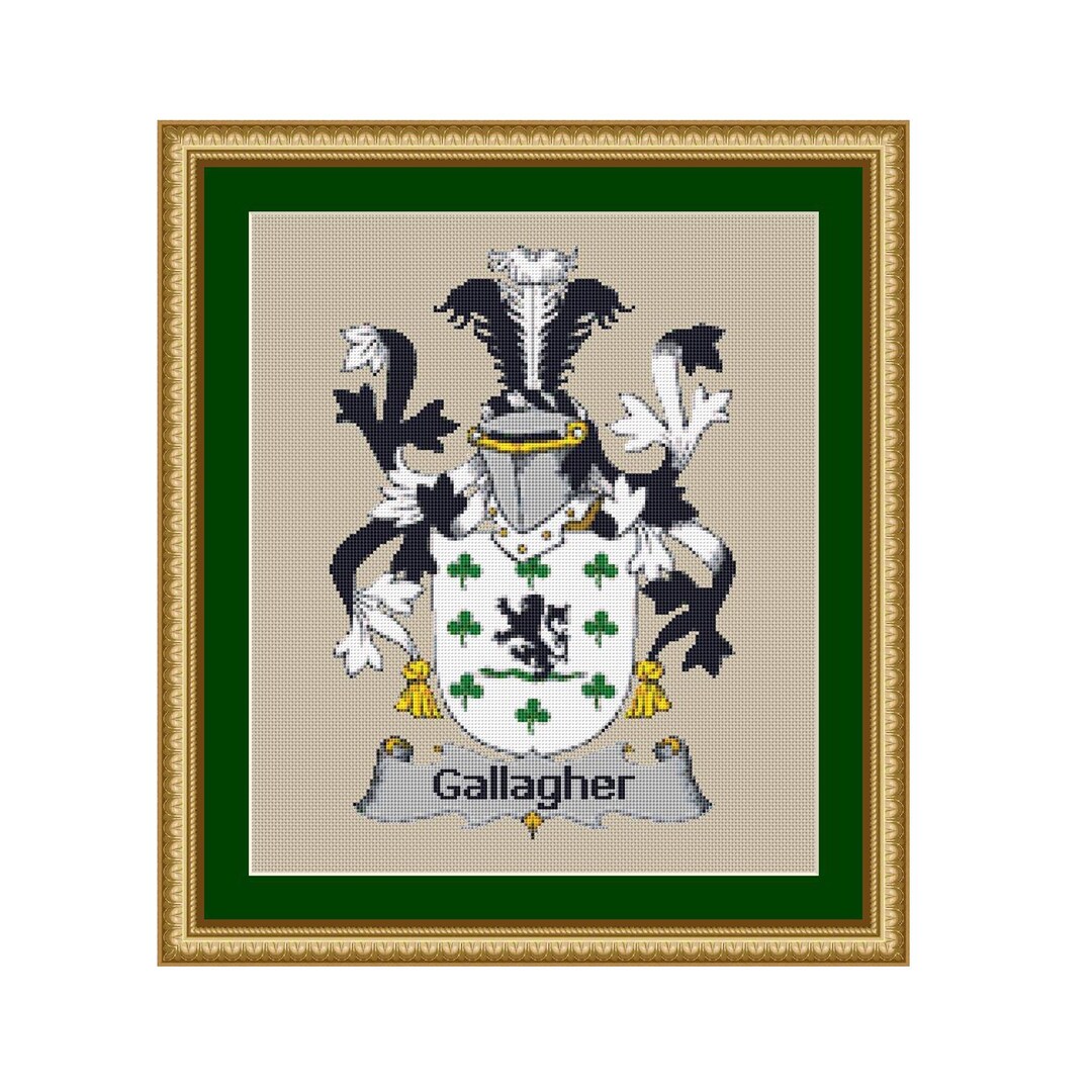Gallagher Family Name Coat of Arms Cross Stitch Pattern - Etsy