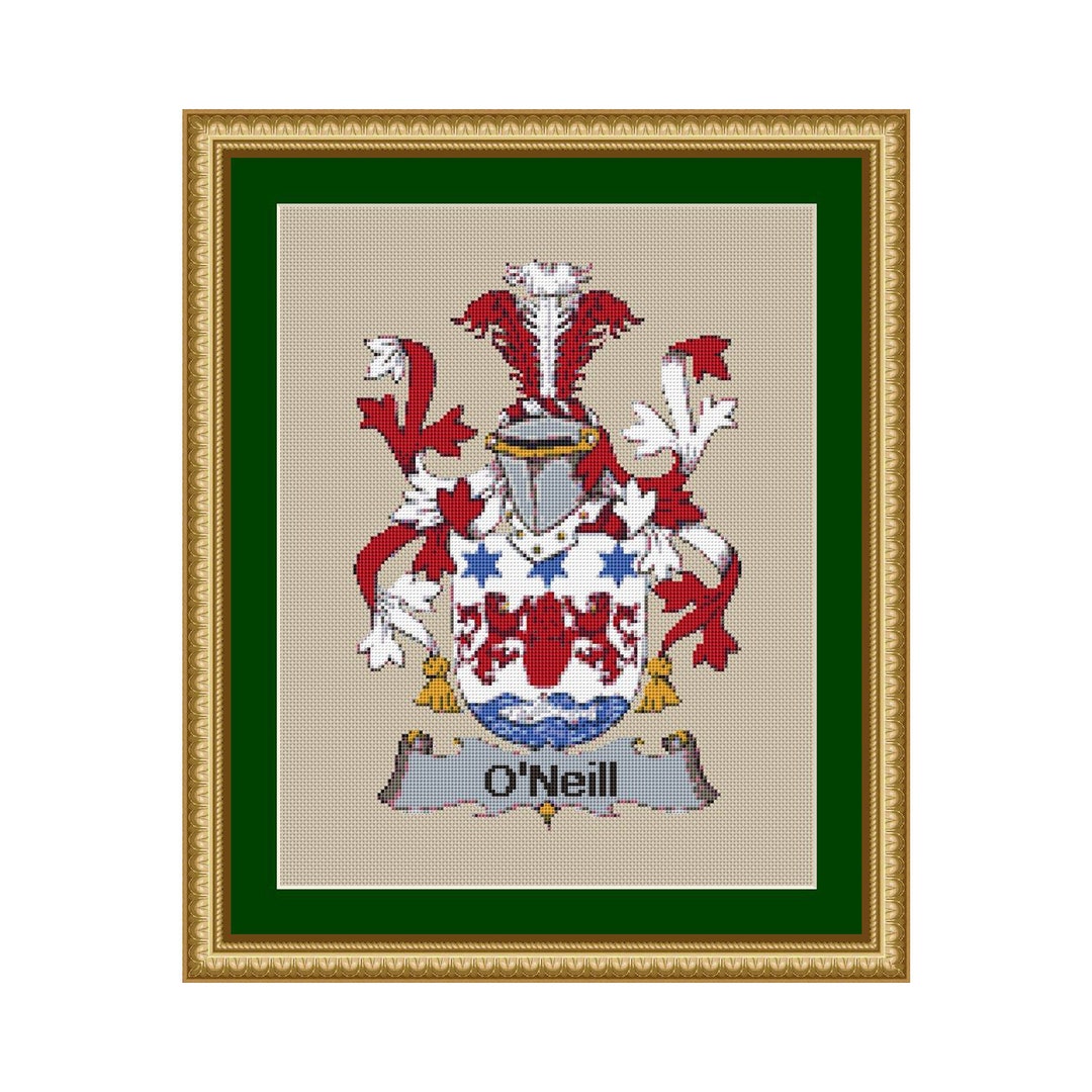 O'neill Family Name Coat of Arms Cross Stitch Pattern - Download - Etsy