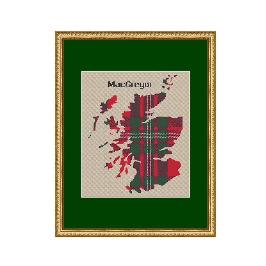 Macgregor Tartan Scottish Map Cross Stitch Pattern - Etsy