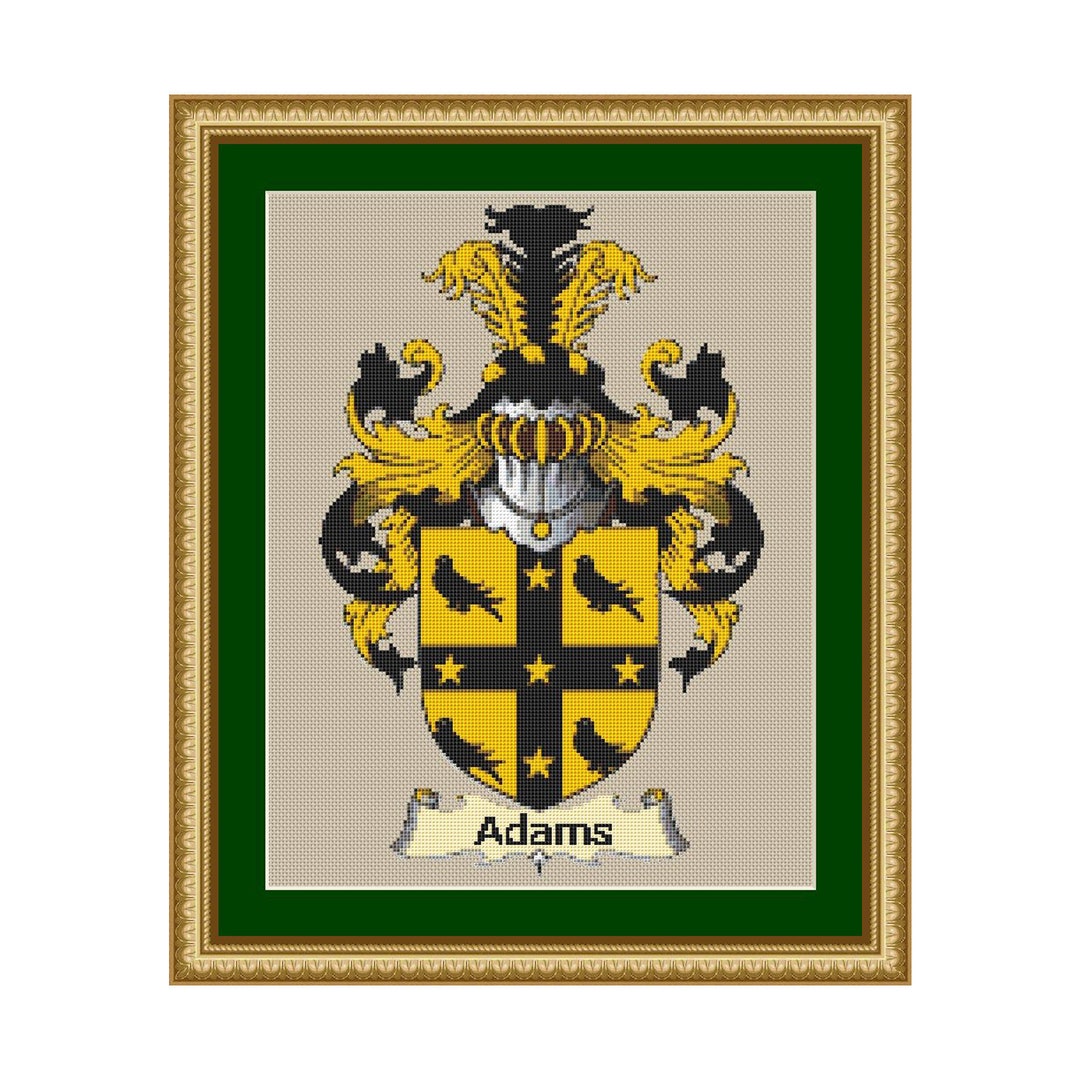 Adams Family Name Coat of Arms Cross Stitch Pattern - Etsy