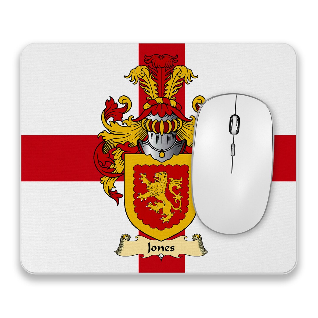 Jones Coat of Arms - English Heritage Mouse Pad With the Flag of St ...