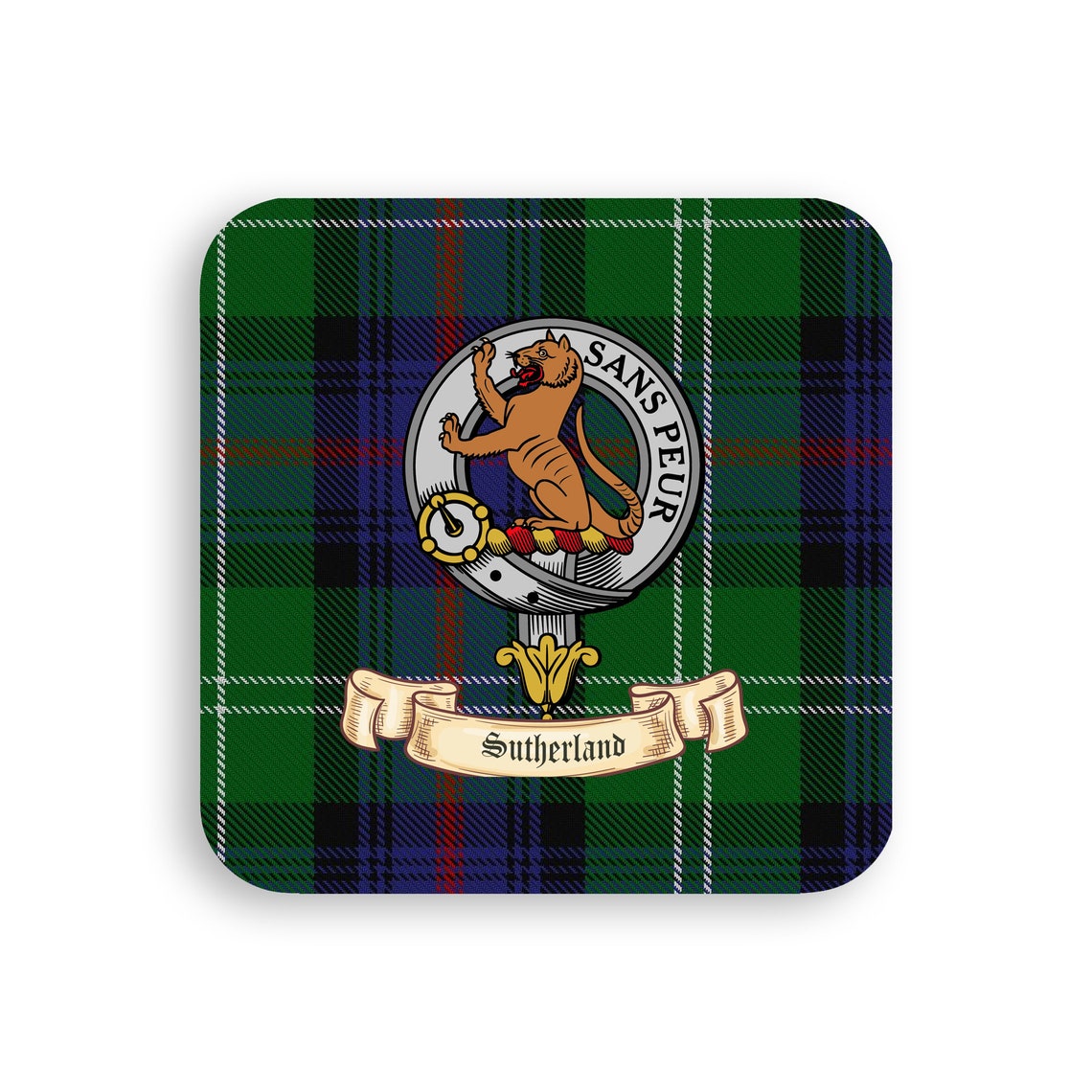 Sutherland Scottish Clan Coaster Gift Set - Set of Four - Etsy