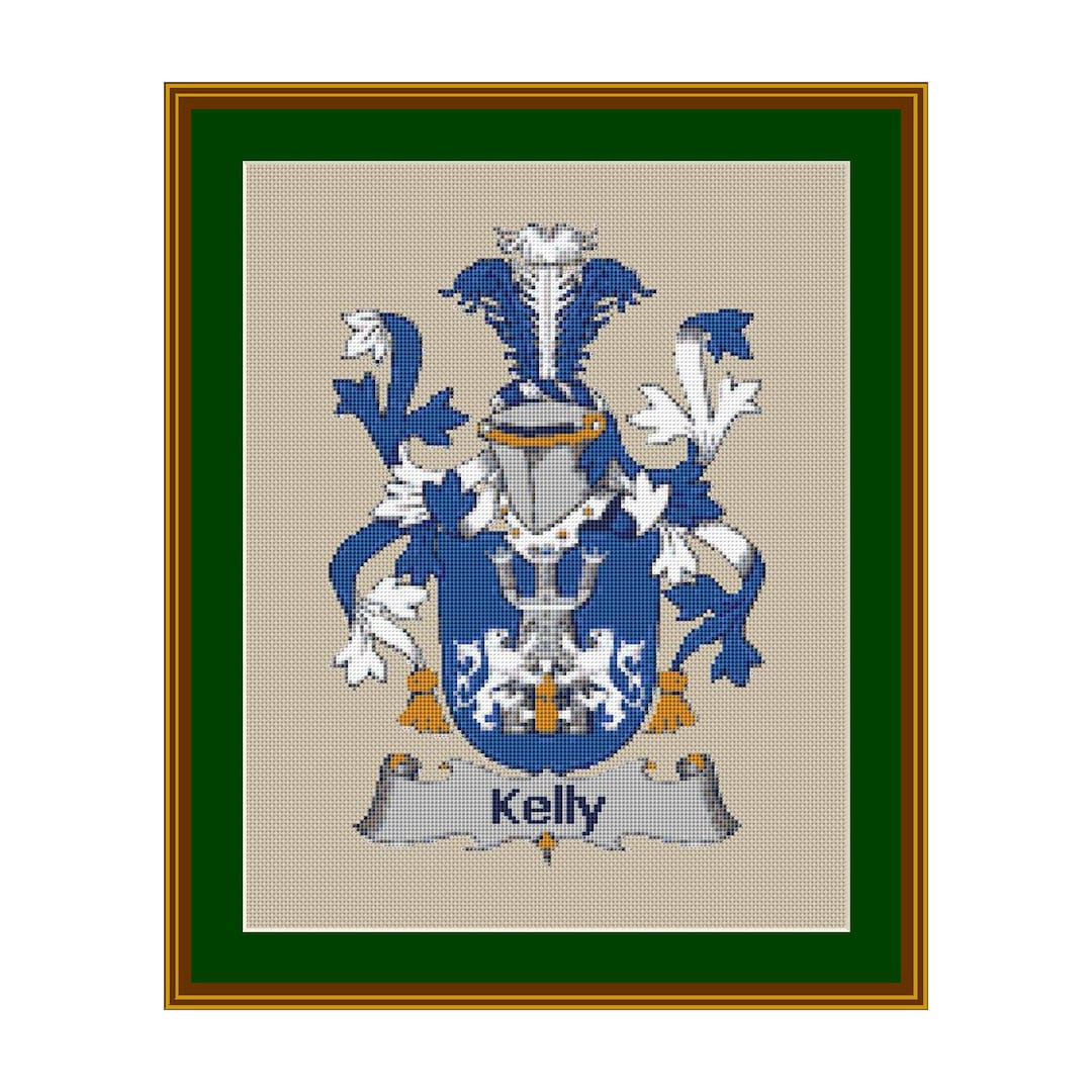 Kelly Family Name Coat of Arms Cross Stitch Pattern - Etsy