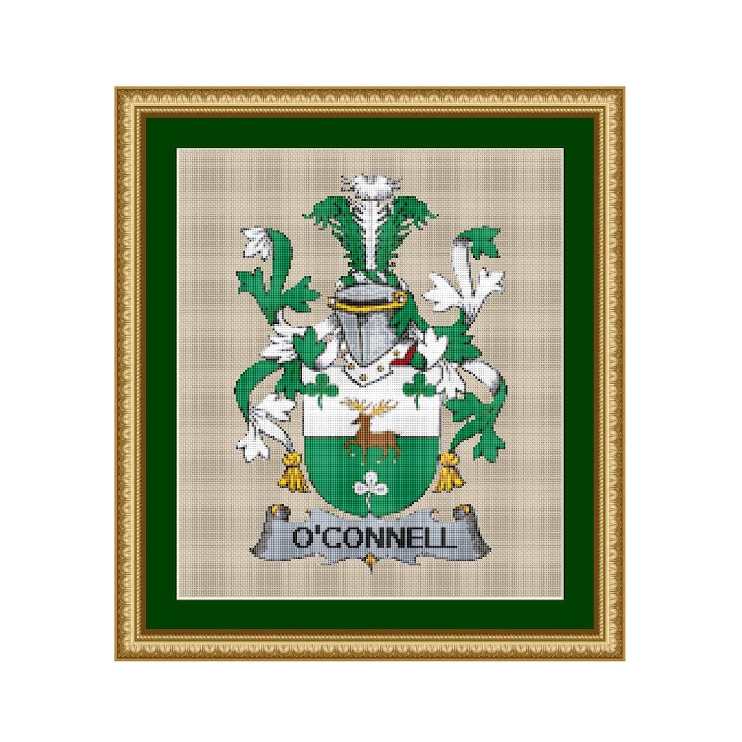 O'connell Family Name Coat of Arms Cross Stitch Pattern - Etsy