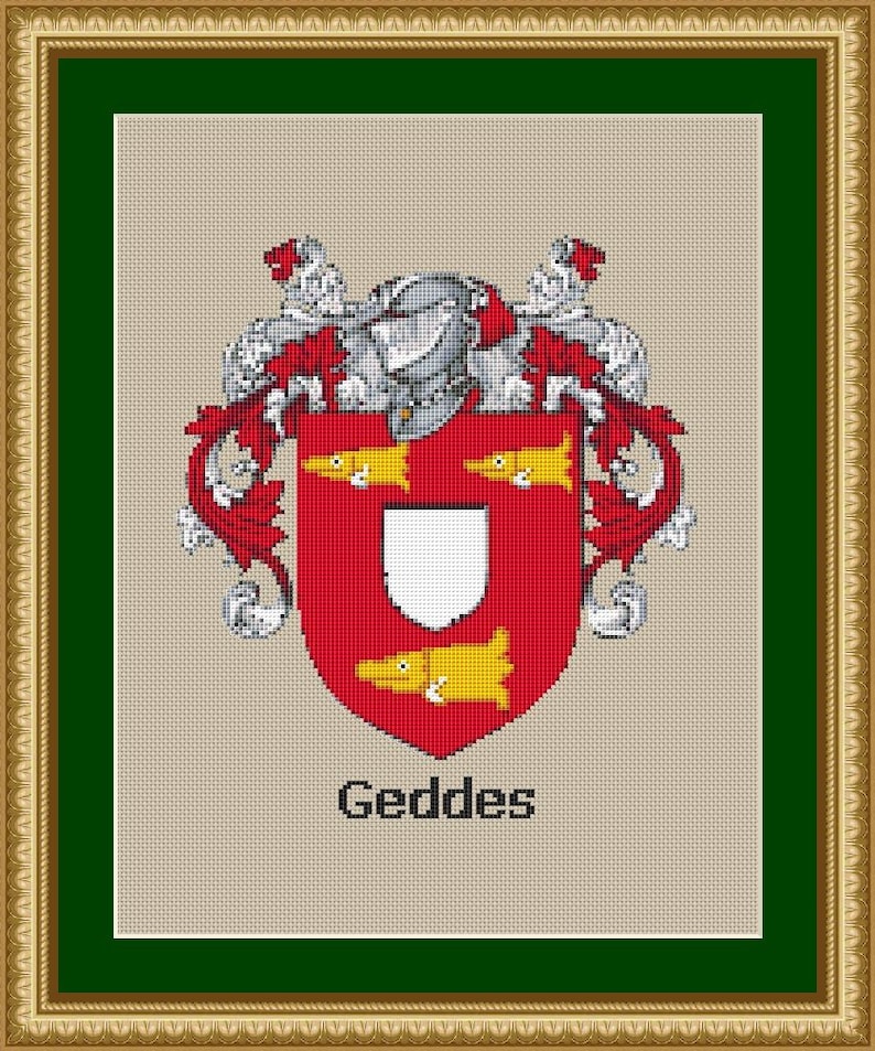 Geddes Scottish Clan Coat of Arms Cross Stitch Pattern - Etsy