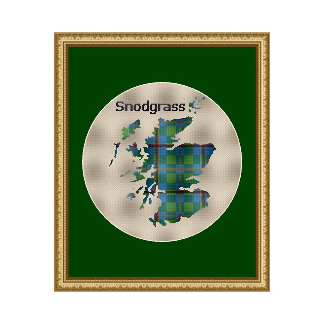 Scotland Map With Snodgrass Tartan - Cross Stitch Pattern - Download - Etsy