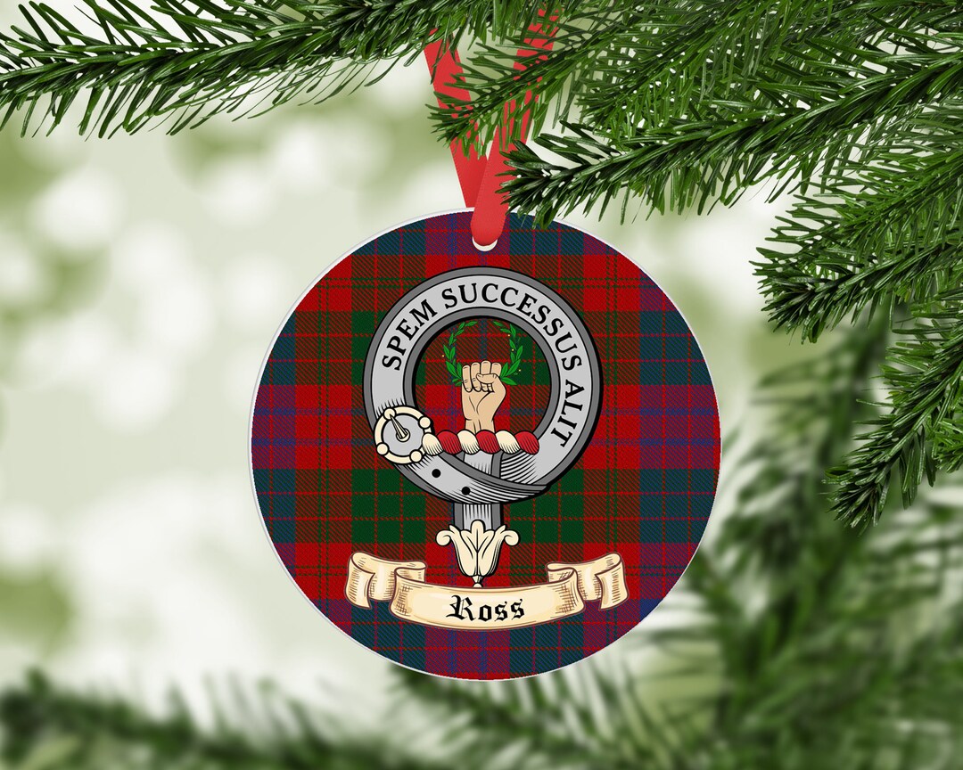 Ross Clan Tartan Ornament, Scottish Crest Gift - Etsy