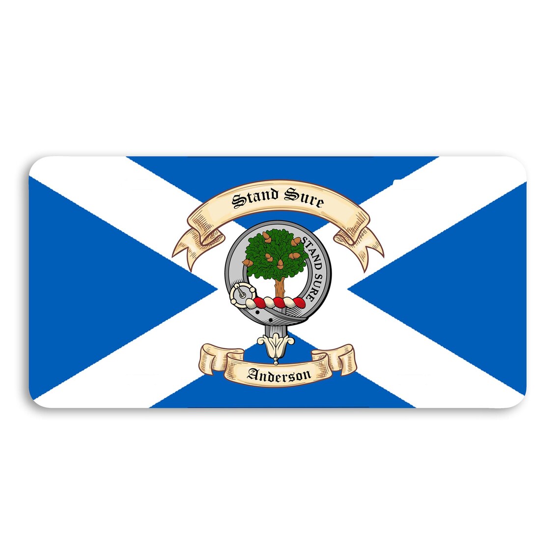Anderson Scottish Clan License Plate With Crest on the Flag of St ...