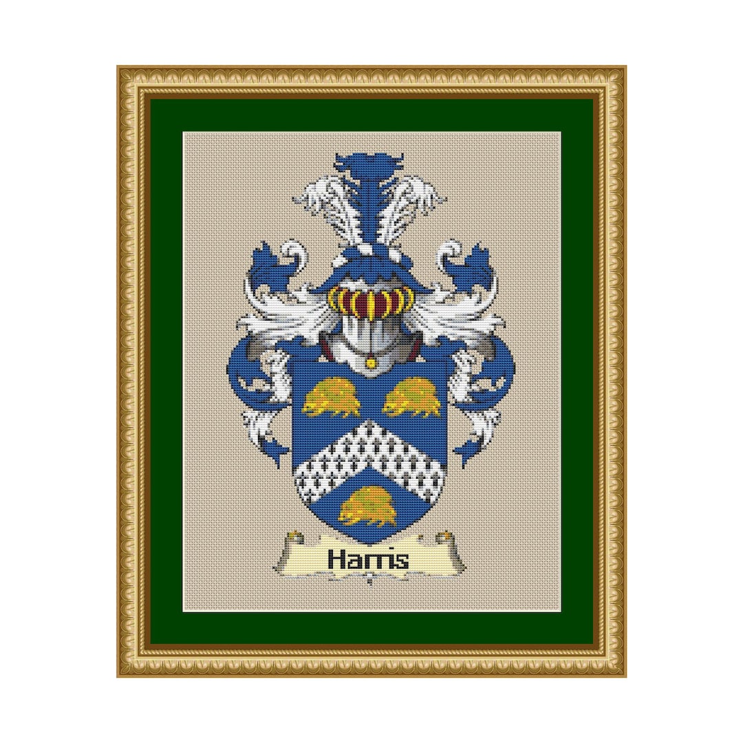 Harris Family Name Coat of Arms Cross Stitch Pattern - Etsy