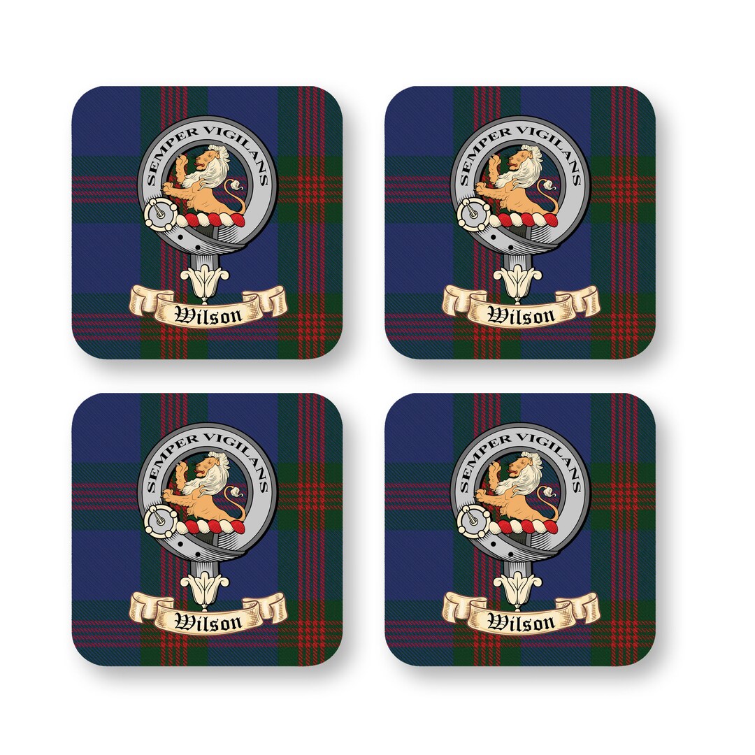 Wilson Scottish Clan Coaster Gift Set - Set of Four - Etsy