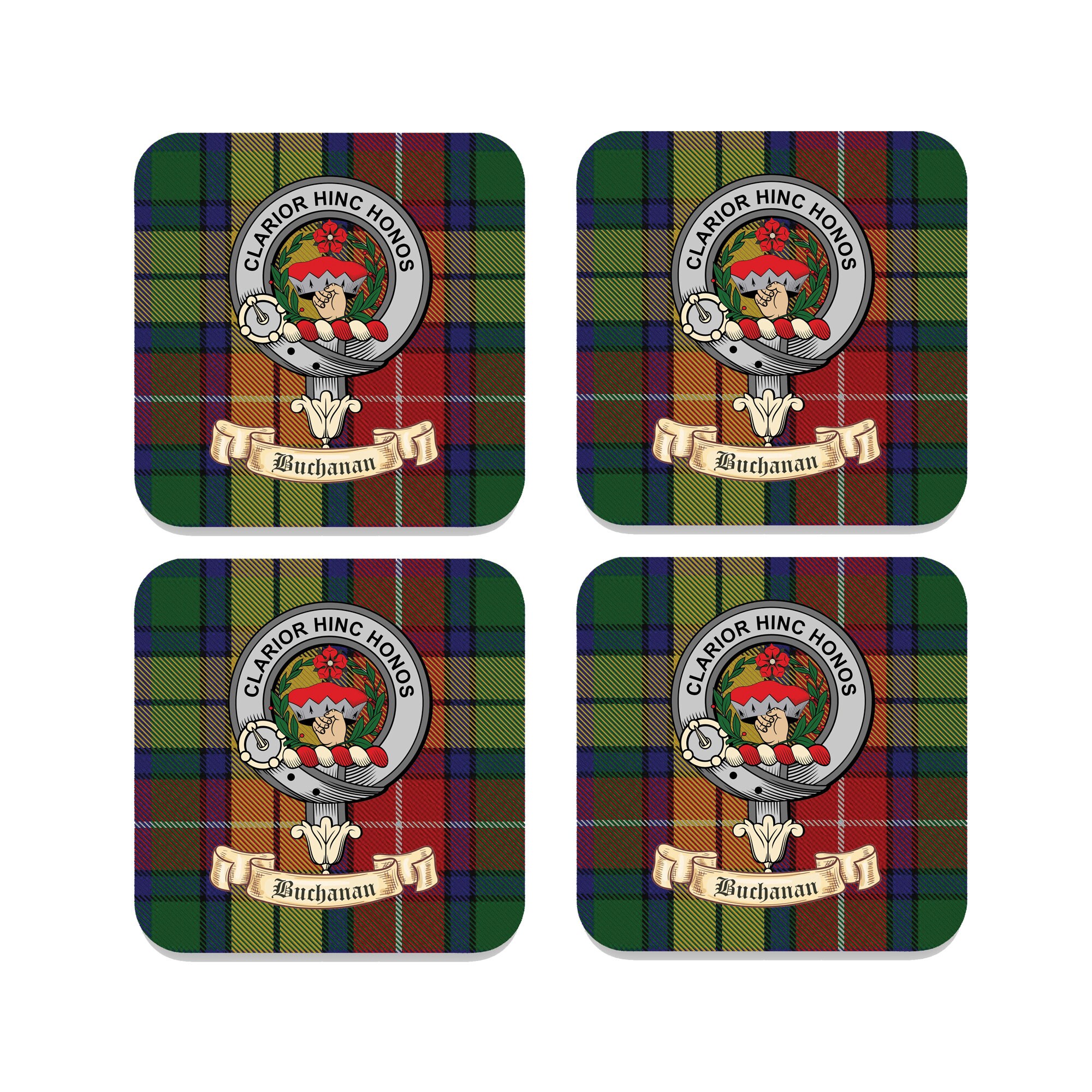 Buchanan Scottish Clan Coaster Gift Set - Set of Four - Etsy