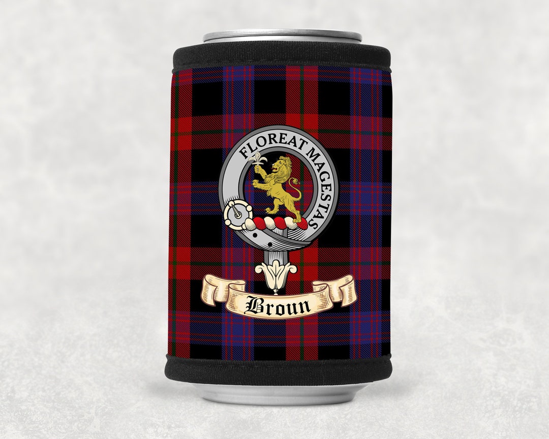 Broun Scottish Clan Crest Drink Coolie: Tartan Beverage Can Wrap - Etsy