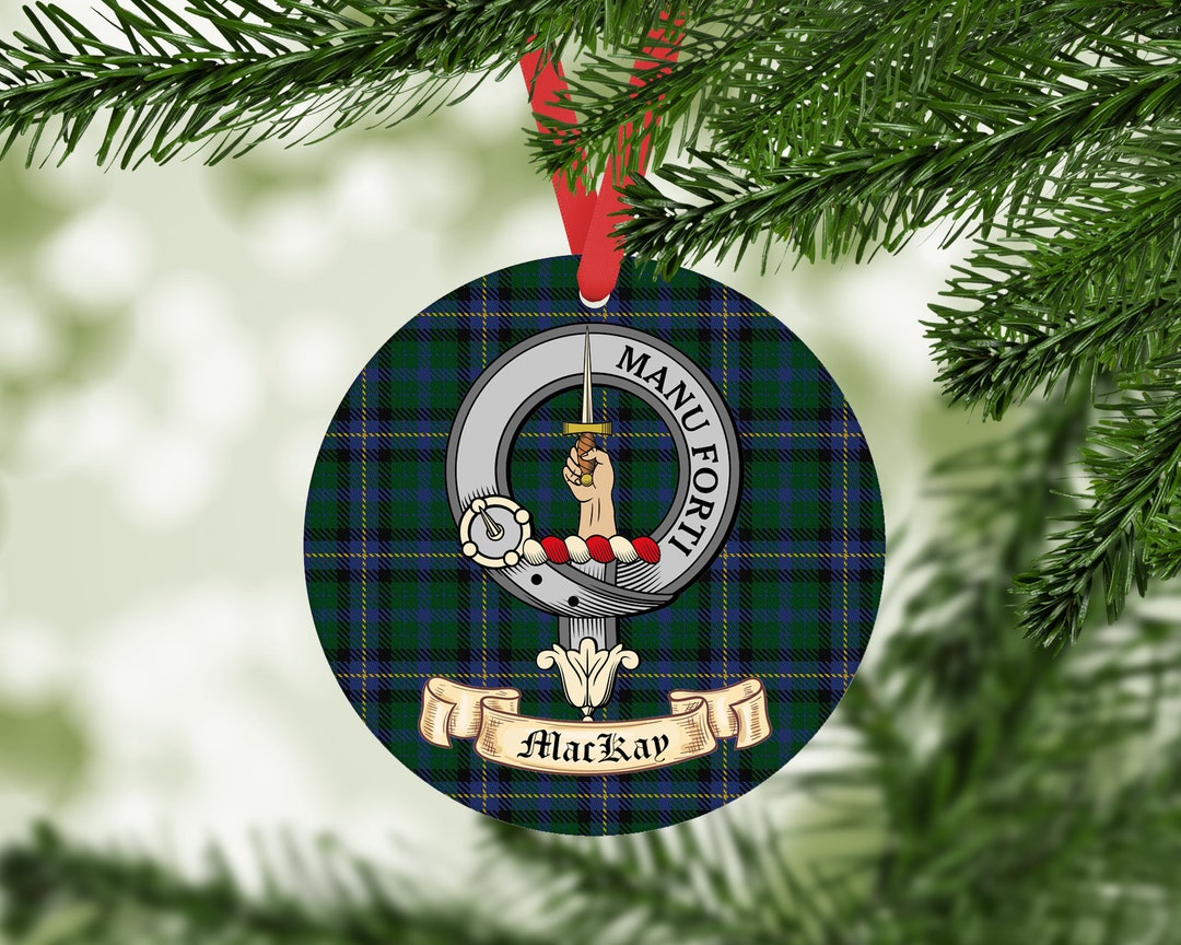 Mackay Scottish Clan Gift. Acrylic Tree Ornament Printed With Mackay ...