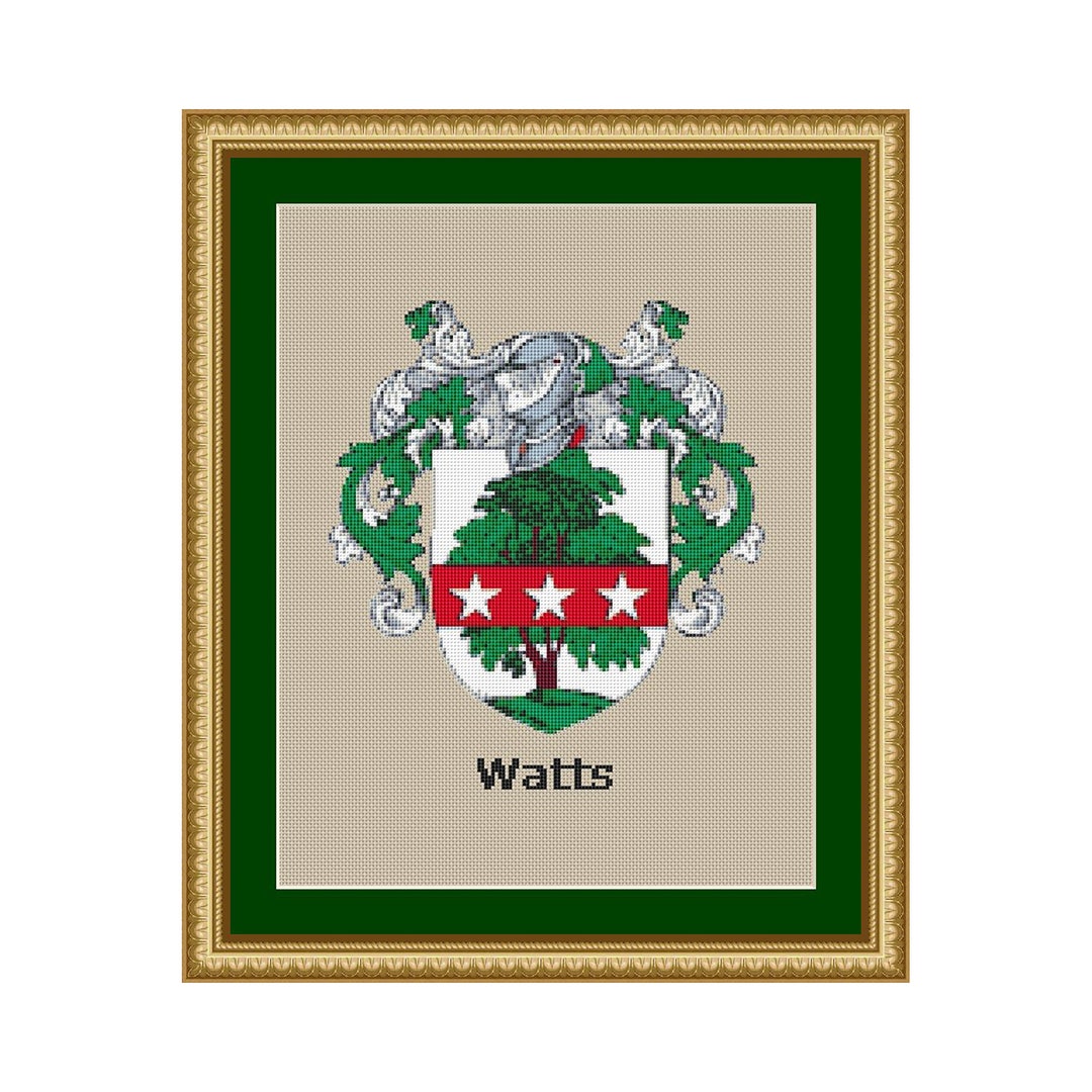 Watts Scottish Family Crest Cross Stitch Pattern - Download - Etsy