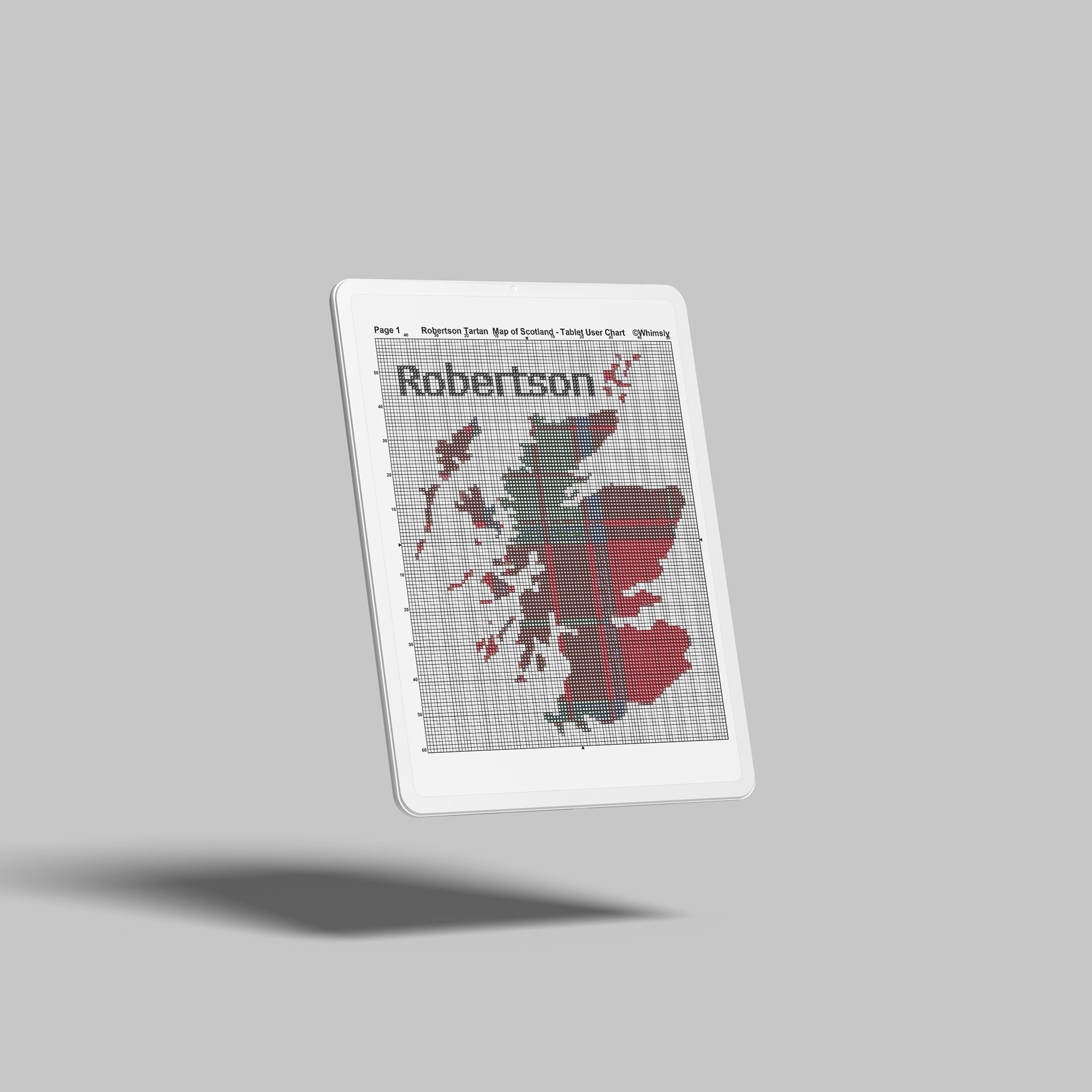 Scotland Map With Robertson Scottish Clan Tartan - Cross Stitch Pattern ...