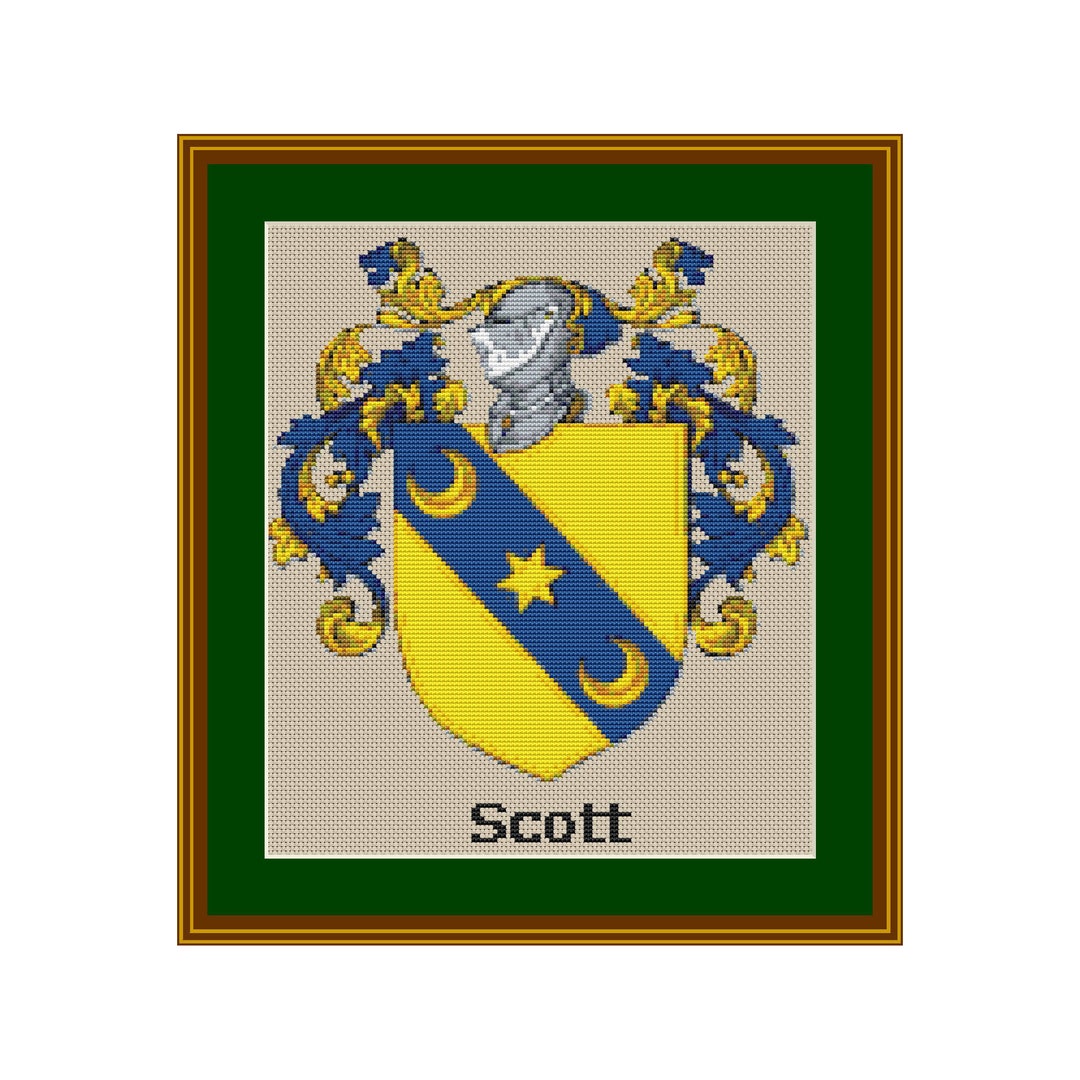 Scott Scottish Clan Coat of Arms Cross Stitch Pattern - Etsy