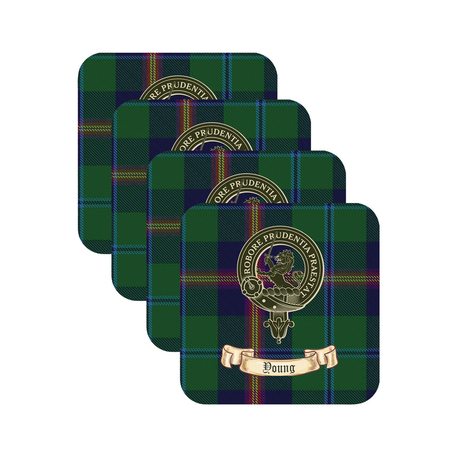Young Scottish Clan Coaster Gift Set Set of four | Etsy