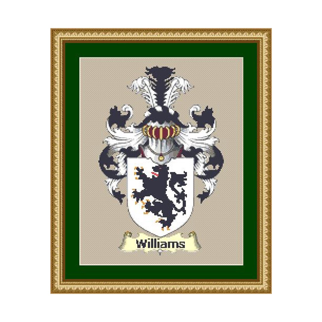 Williams Family Name Coat of Arms Cross Stitch Pattern - Etsy
