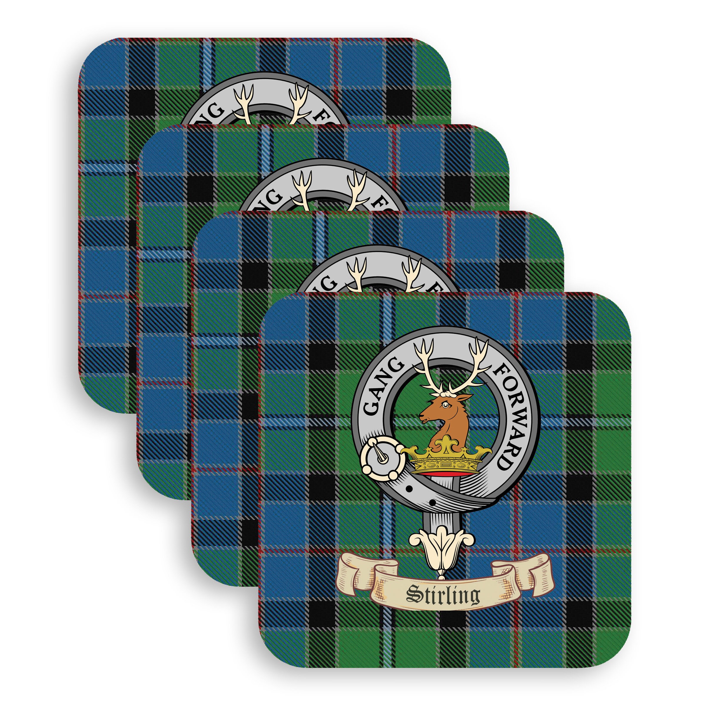 Stirling Scottish Clan Coaster Gift Set Set of four | Etsy