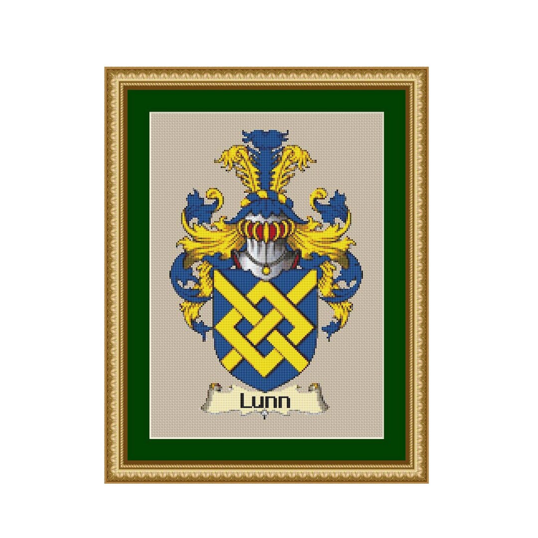 Lunn Family Name Coat of Arms Cross Stitch Pattern - Etsy
