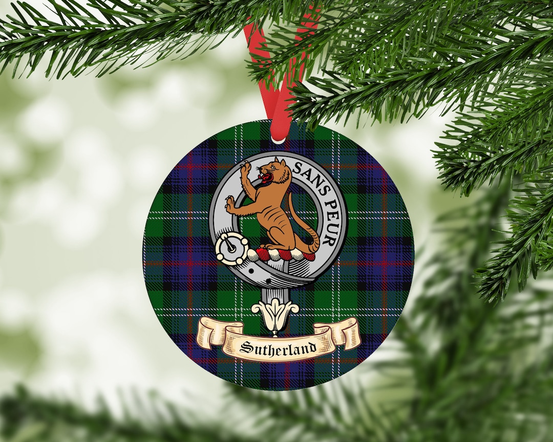 Sutherland Clan Crest Tartan Acrylic Ornament, Scottish Family Gift - Etsy