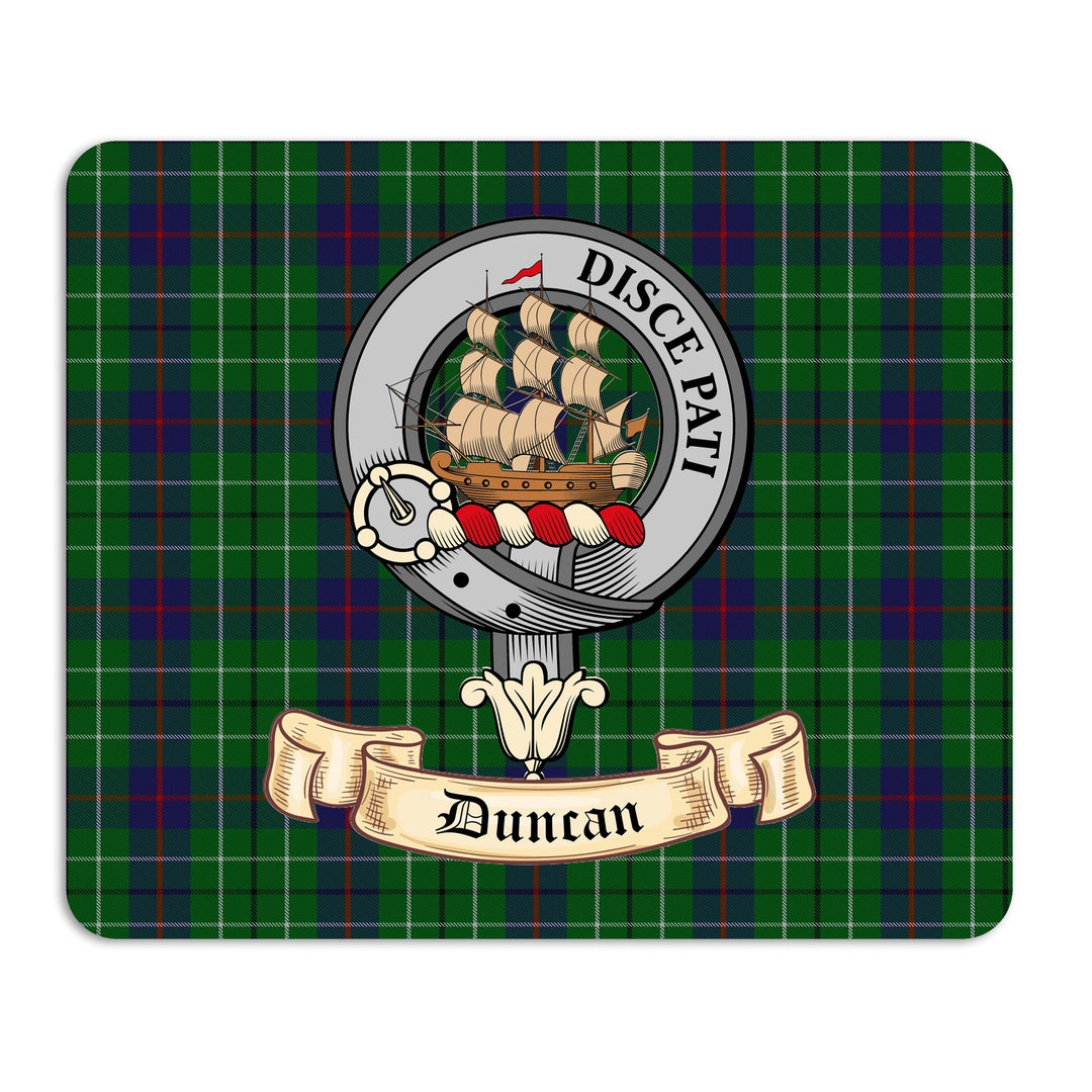 Duncan Scottish Clan Mouse Pad With Duncan Clan Crest on Duncan Tartan ...