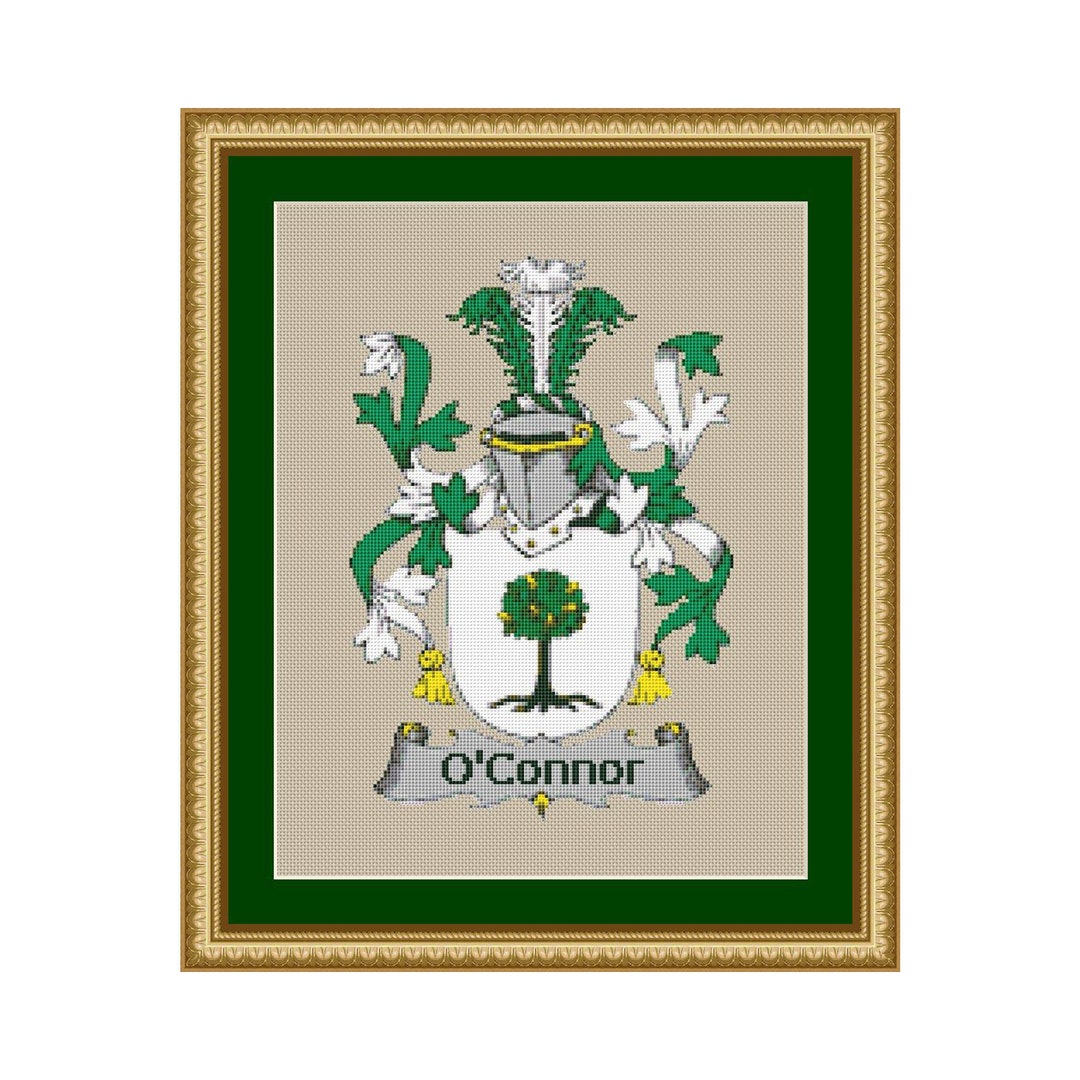 O'connor Family Name Coat of Arms Cross Stitch Pattern - Etsy