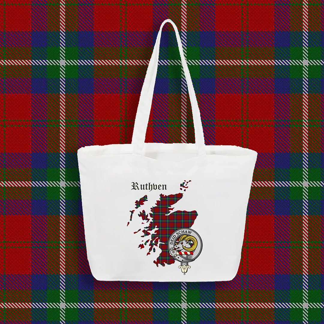 Ross Scottish Clan Tote Bag With Clan Tartan and Crest - Etsy