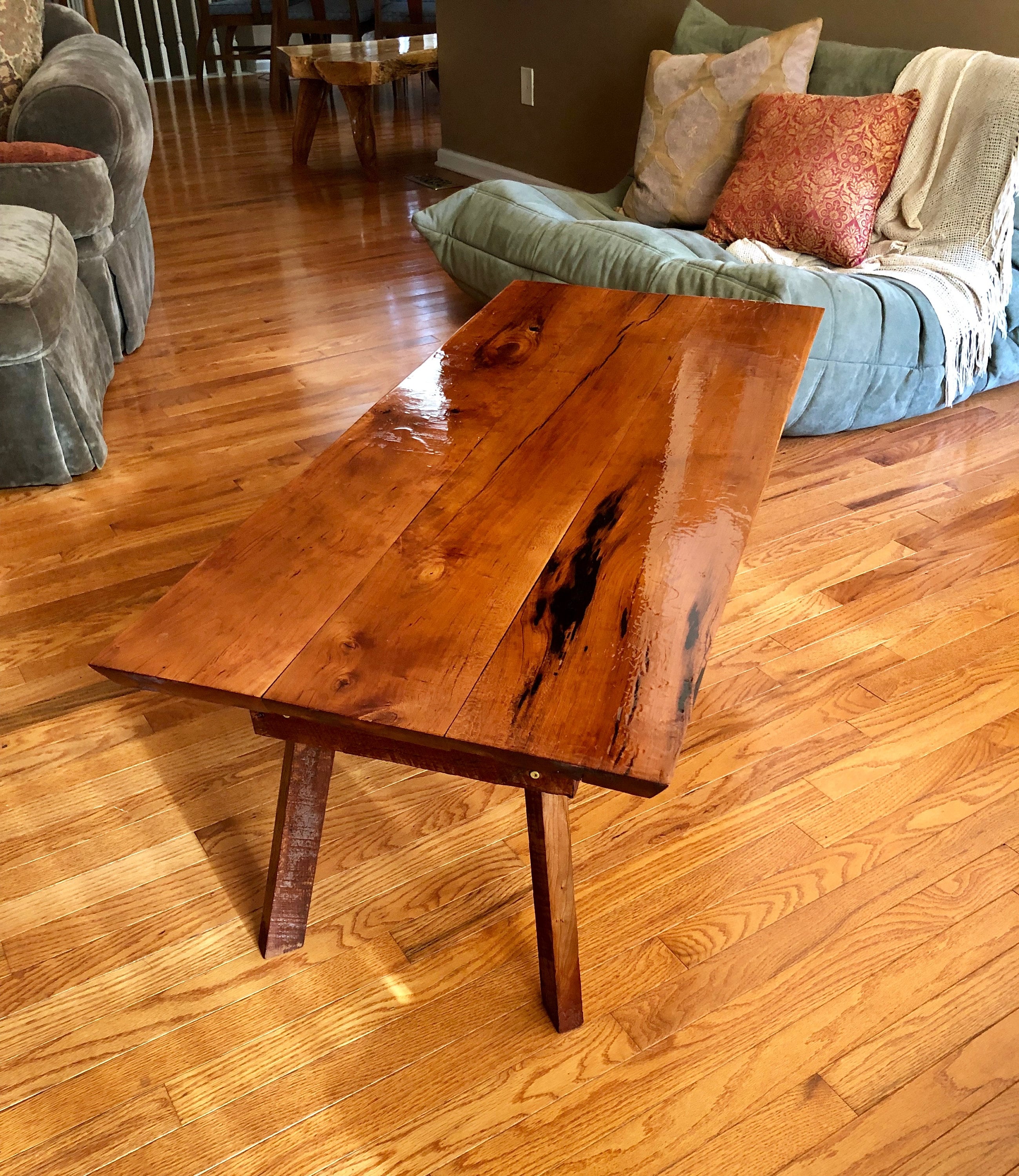 Reclaimed Cherry Wood Table - Etsy