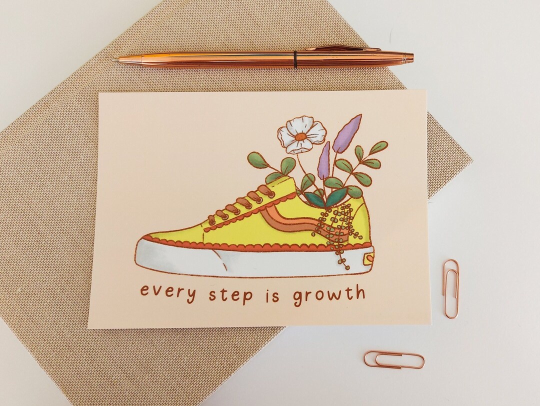 Every Step is Growth A6 Postcard Mini Print Art Print Positive Art ...