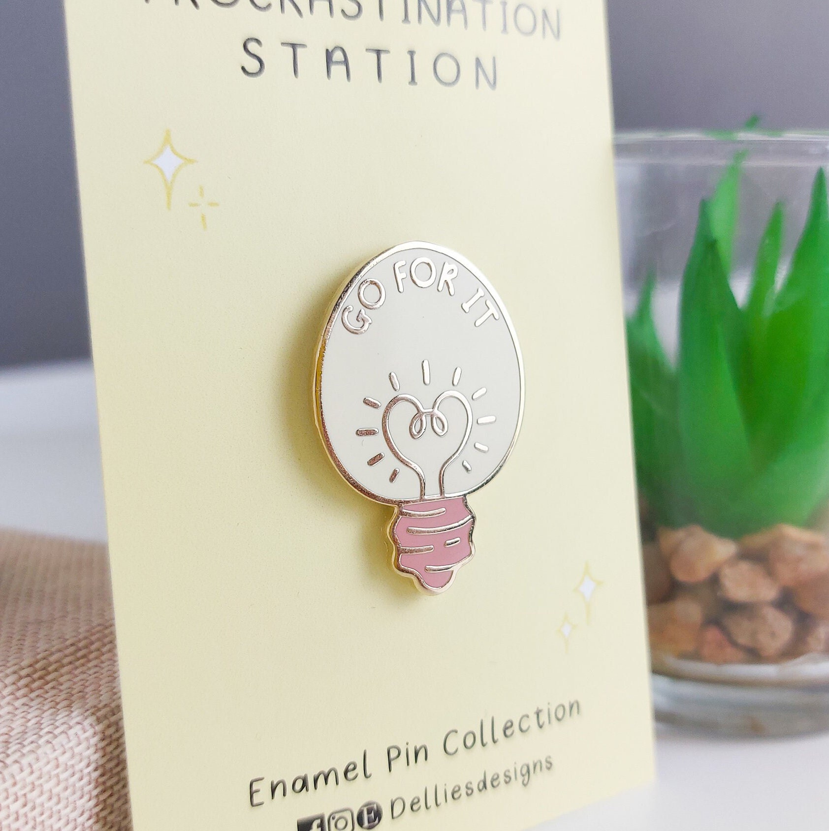 Go for It Lightbulb Enamel Pin Encouragement - Etsy