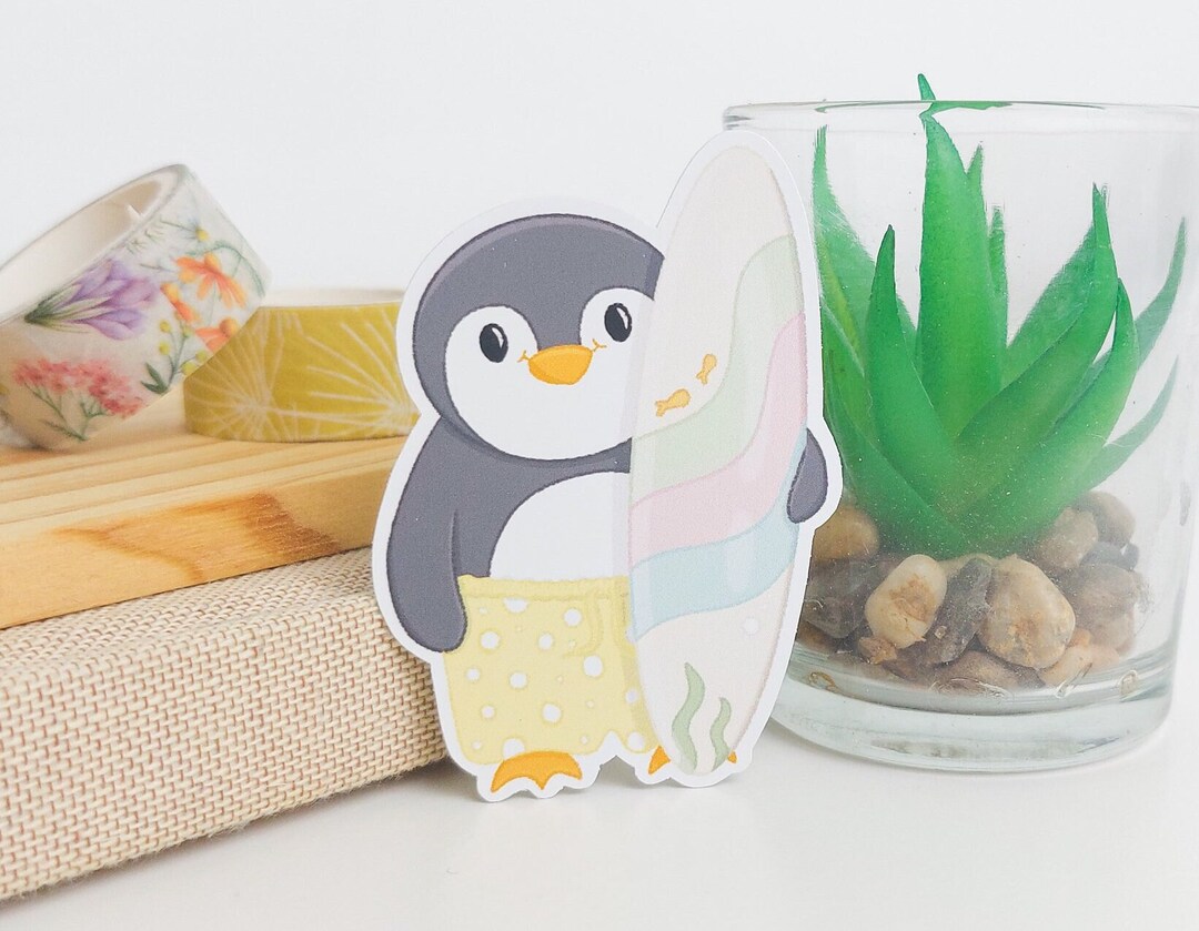 Surf Pecka Penguin Sticker - Surfing Sticker - Surf Board - Waves ...